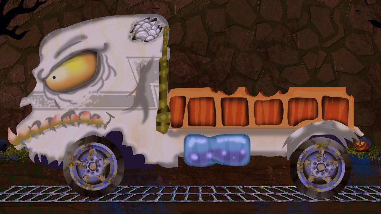 货车卡车| 汽车车库| 可怕的视频为孩子们 | Halloween Cartoon | Car Garage Game | Lorry ...