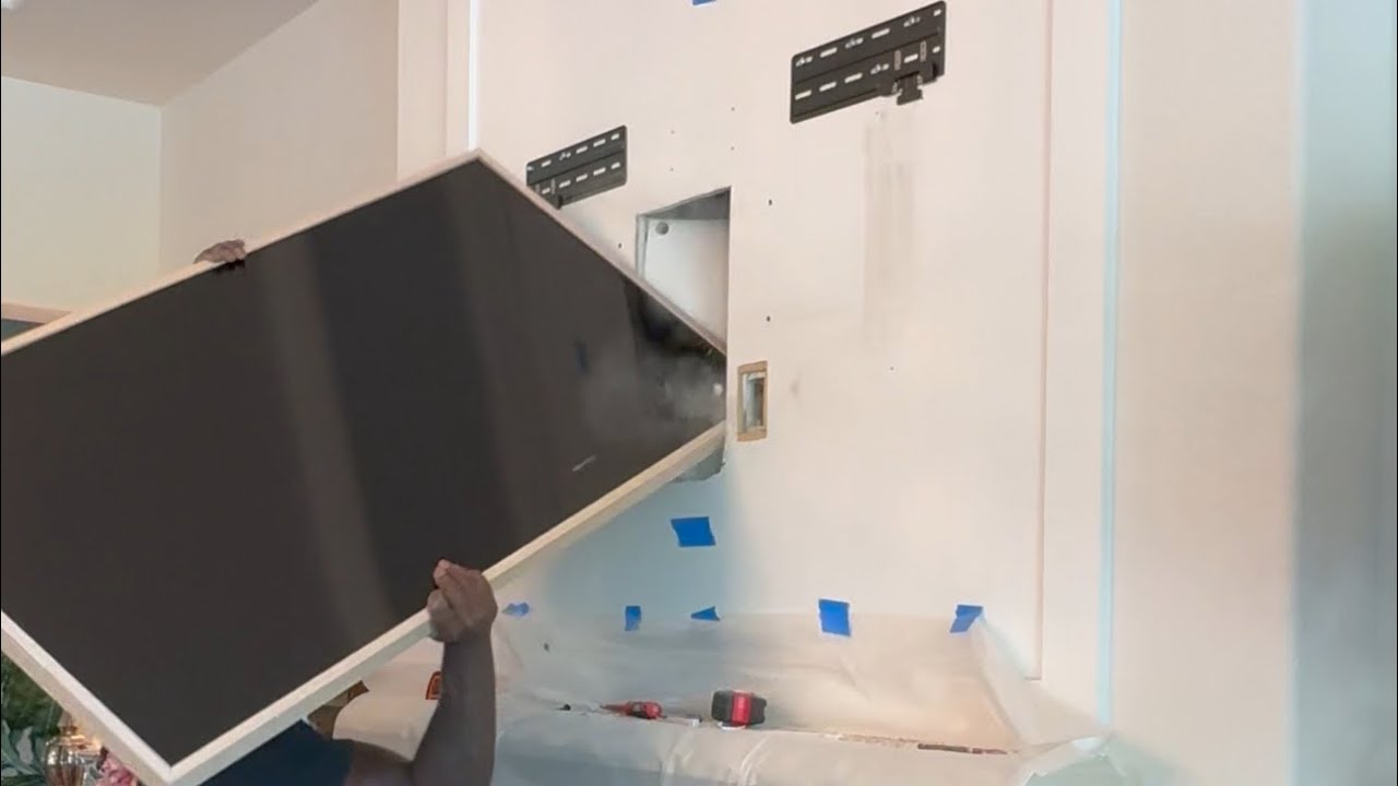 Barely Fit!! Samsung Frame Install above a fireplace (full video) - YouTube
