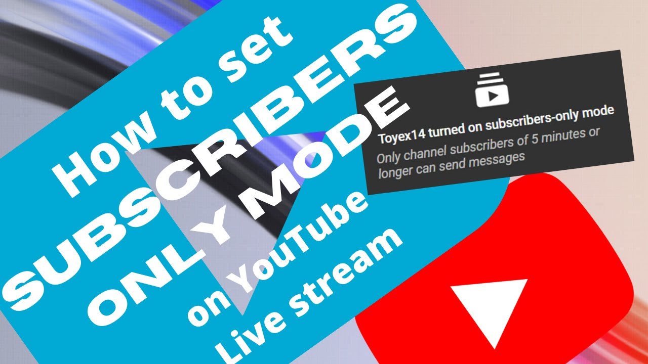 How to set Subscribers only mode on Youtube Live stream? - YouTube