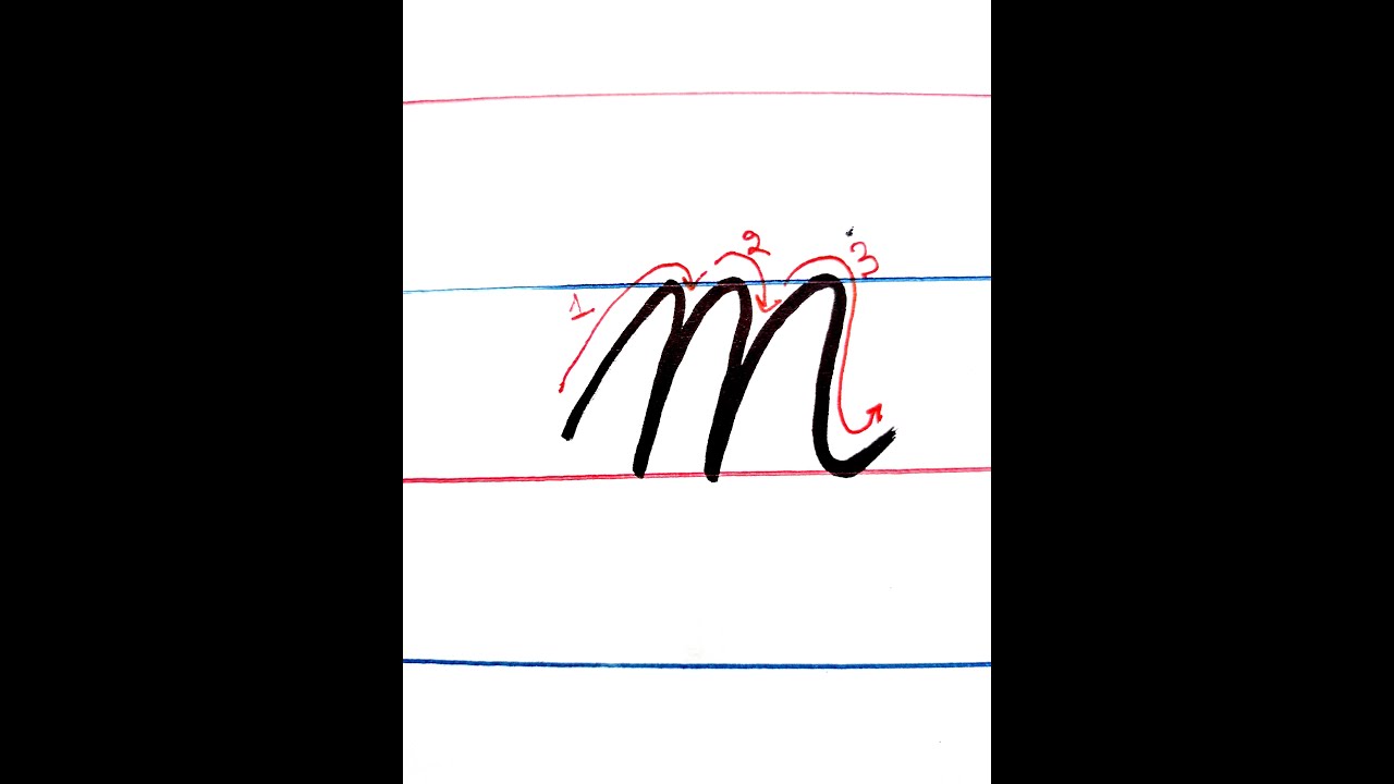 Learn how to write alphabet Cursive small "m" for kids - YouTube