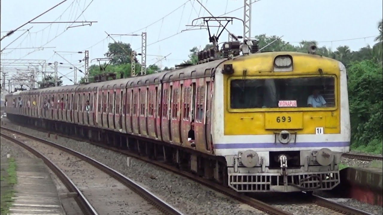 Howrah-Midnapore Ad-Printed Colourful EMU Local Train Arrive Deulti ...