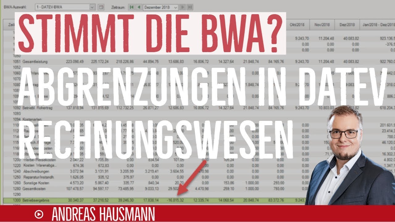 Stimmt die BWA? Abgrenzung in DATEV Rechnungswesen - YouTube
