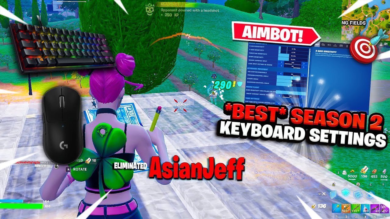 NEW *BEST* Keyboard & Mouse Settings for INSANE AIM + FAST EDITS ...