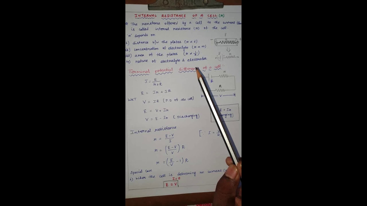 Internal Resistance CLASS 12 CBSE JEE NEET STATEBOARD - YouTube