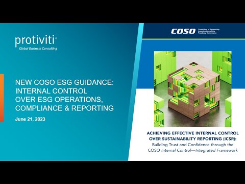 New COSO ESG guidance: Internal control over ESG operations, compliance ...