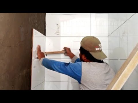 Technique Bathroom Wall Tile Install. - YouTube