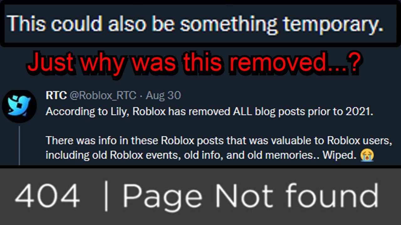 Roblox removed over a DECADE of HISTORY... - YouTube