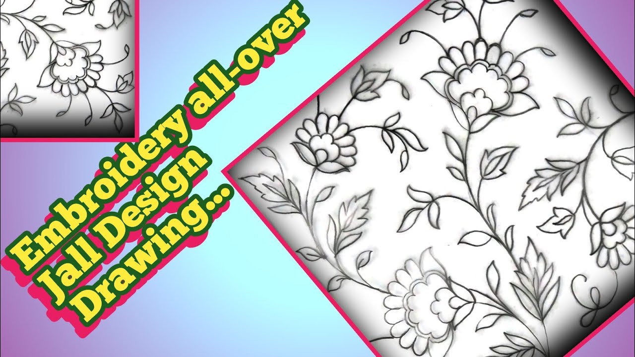 How to Draw All-over Jall Design for Embroidery. - YouTube