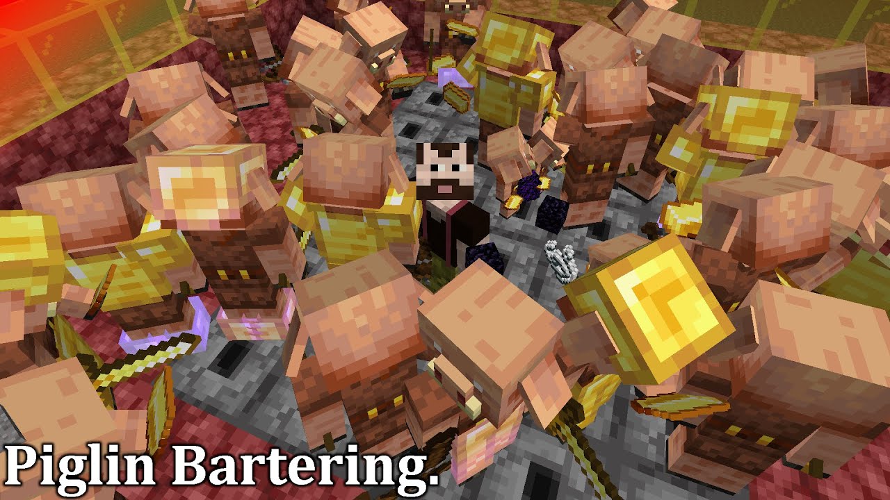 New Piglin Bartering System. | Minecraft Java 1.16 - YouTube