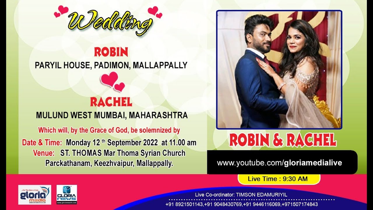 ROBIN & RACHEL | Wedding Ceremony Live Webcast | 12th Sep. Monday 2022 ...
