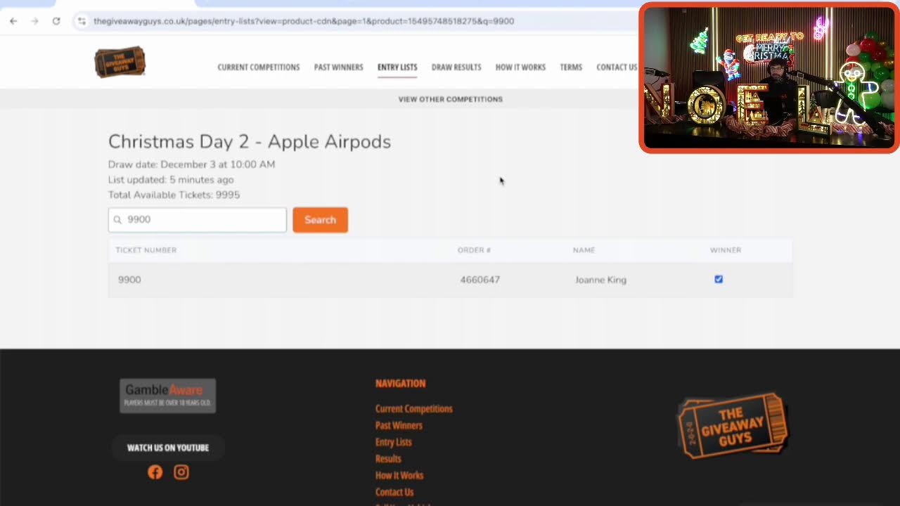 LIVE DRAW - Christmas Day 2 - YouTube