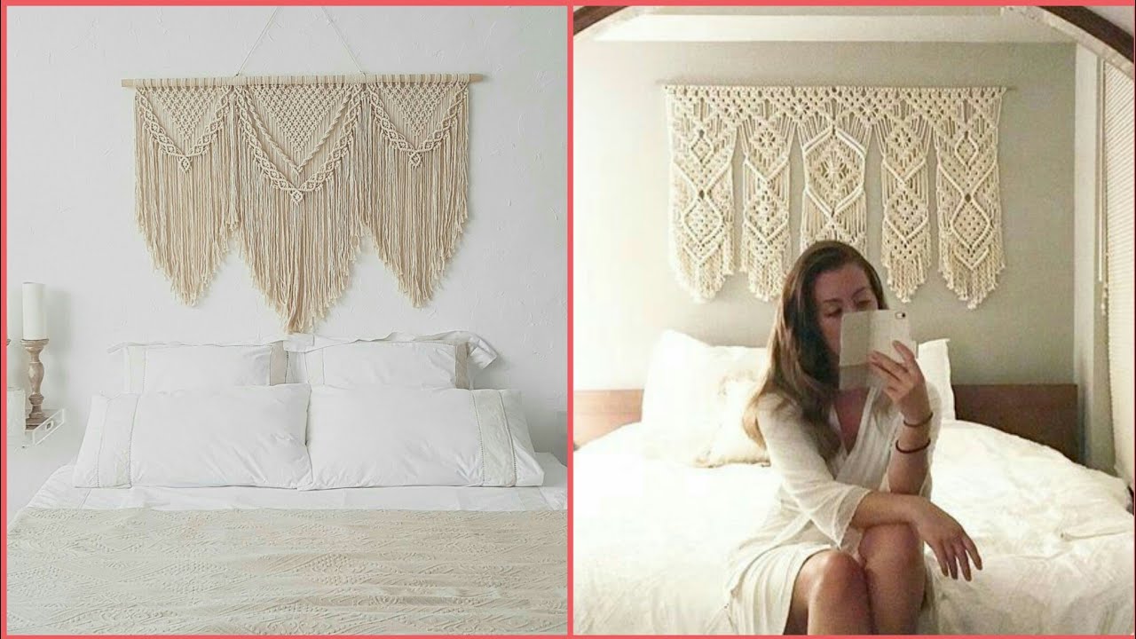 Very beautiful macrame over bed wall hanging ideas // macrame extra large & large wall hangings ...