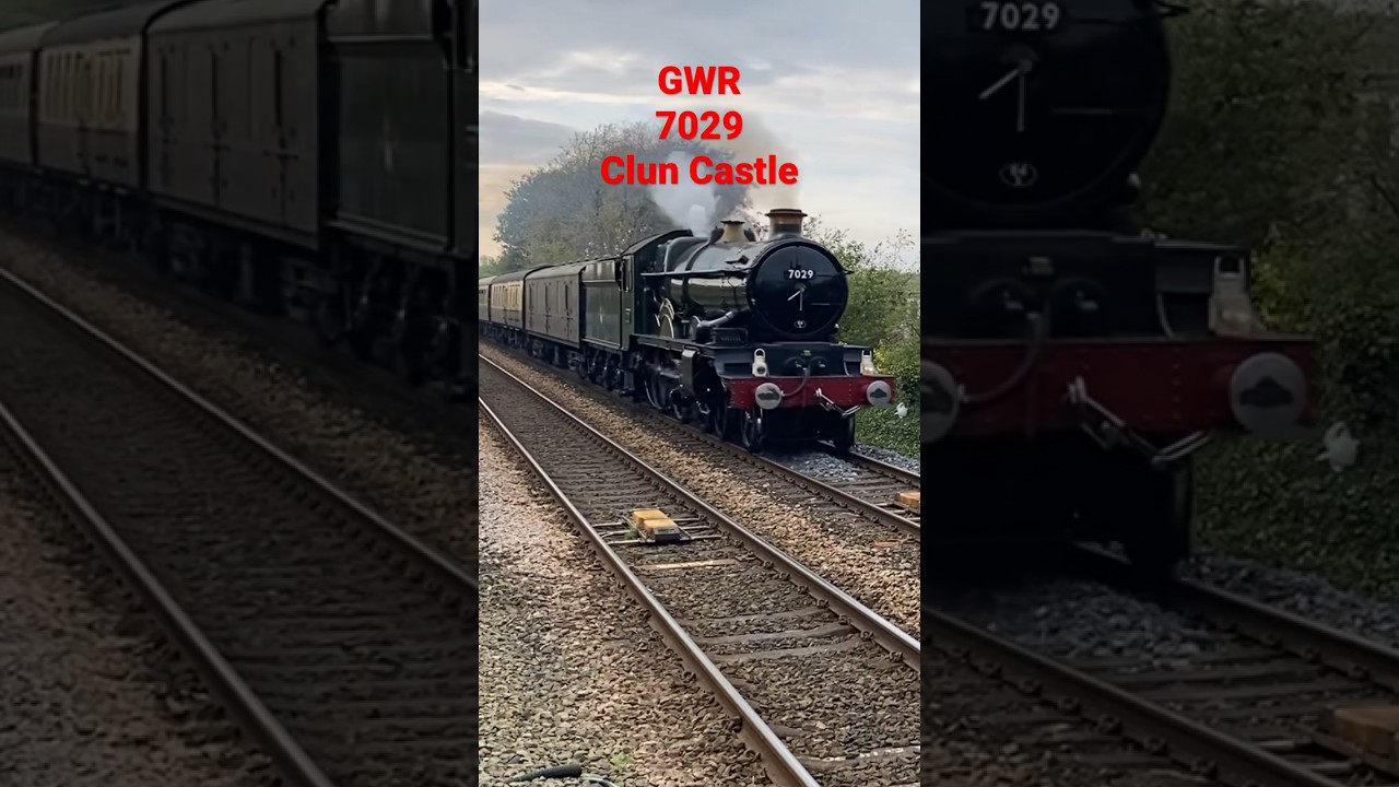 GWR 7029 Clun Castle on the North Wales Coast Express Rail Tour # ...