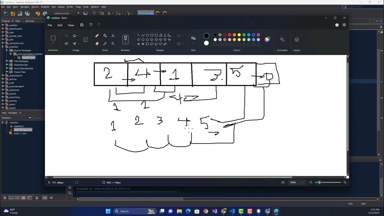 insertion sort in java - YouTube