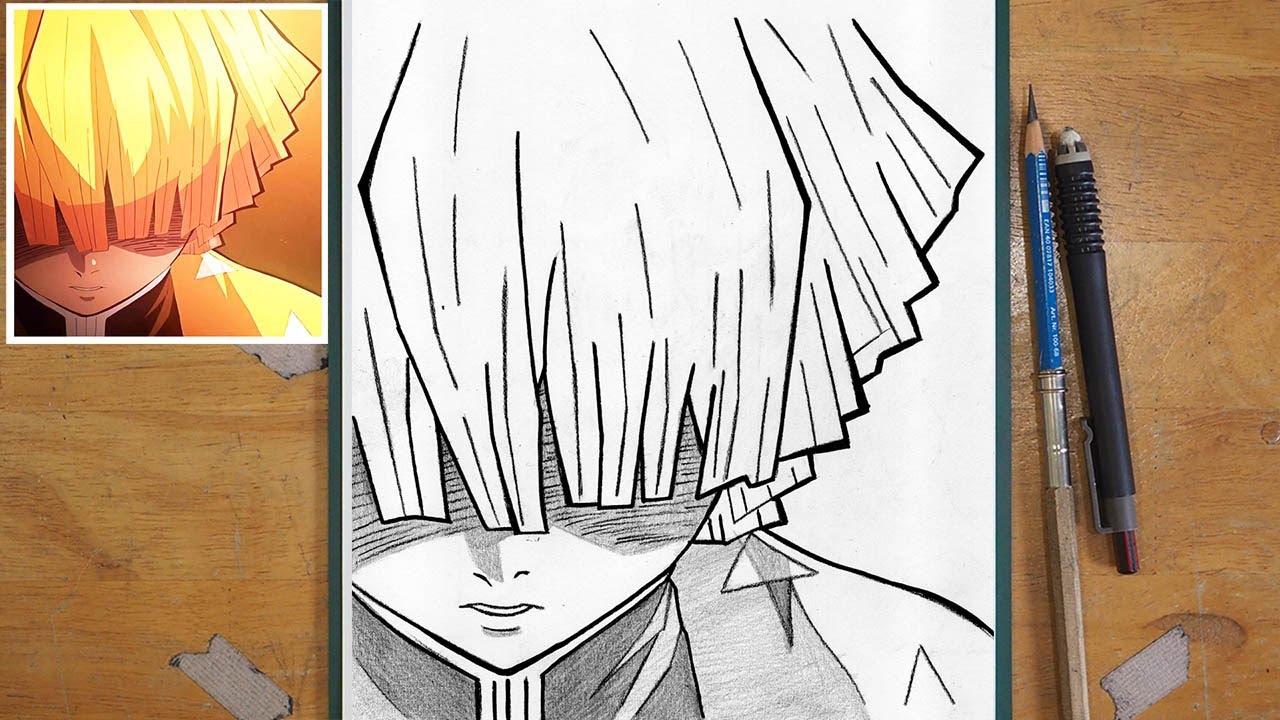 Zenitsu Drawing Step by Step | Easy Anime Tutorial for Beginners - YouTube