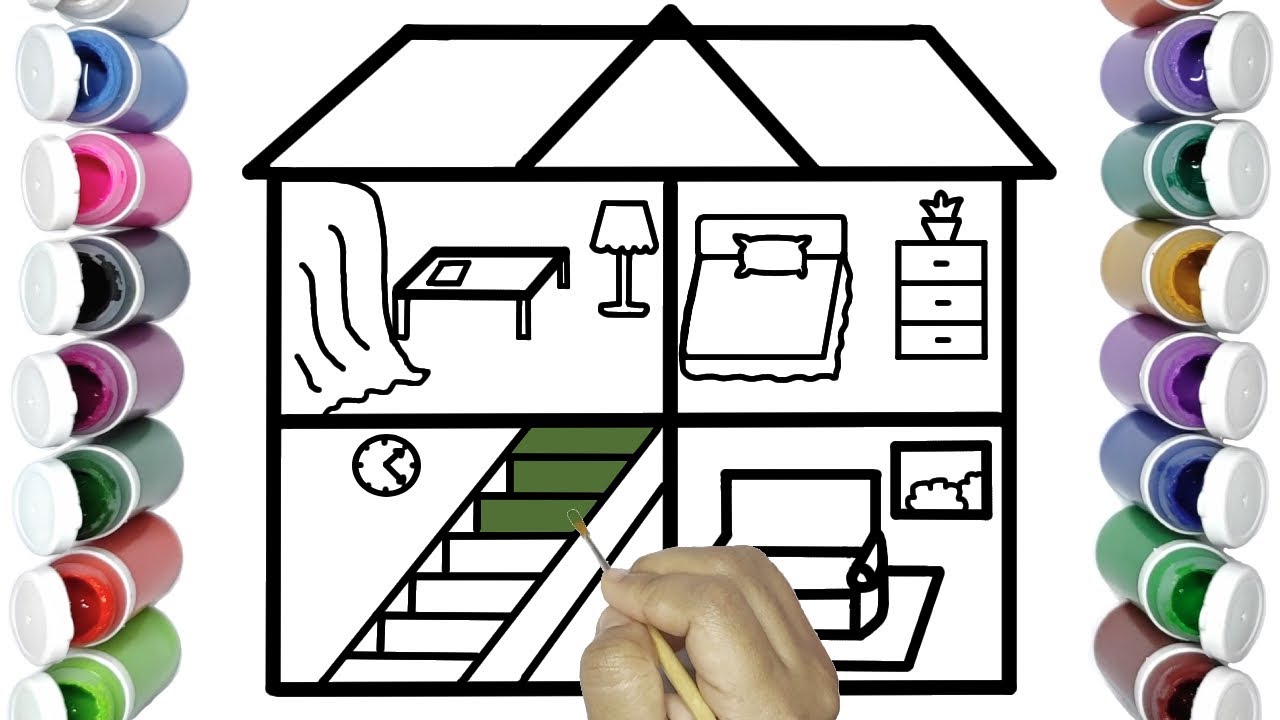 Drawing miniature house | House drawing | Step by step house drawing ...