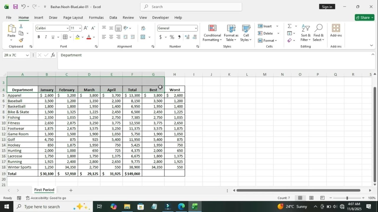 Excel 2021 In Practice Ch 1 Independent Project 1-4 | SIMnet Excel 2021 ...
