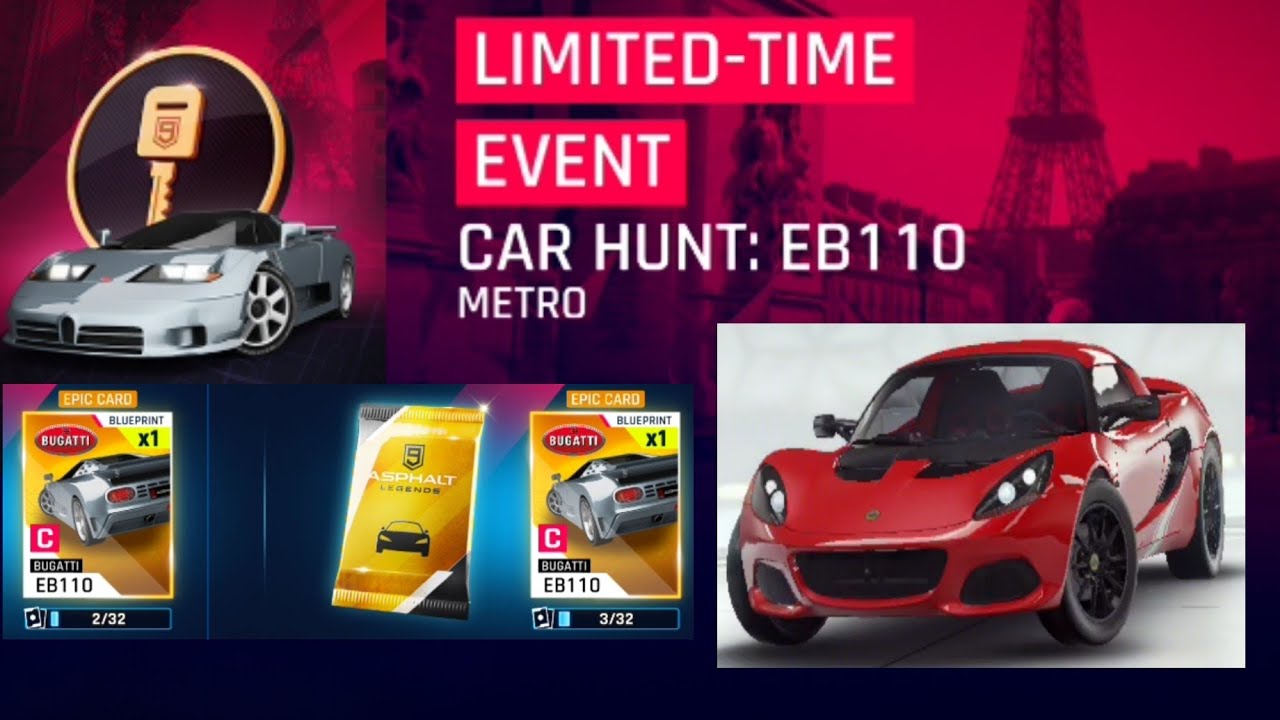 Asphalt 9 | Car Hunt:Bugatti EB110 TouchDrive Maximum Blueprints Car ...