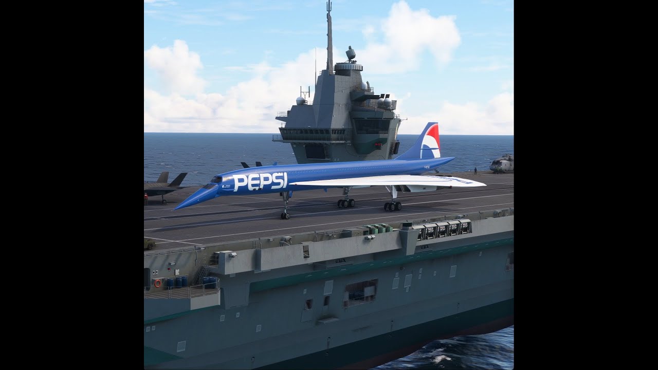 Very Rare Take off The Pepsi Concorde from Aircraft Carrier - YouTube