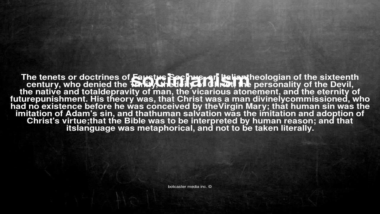 What does socinianism mean - YouTube