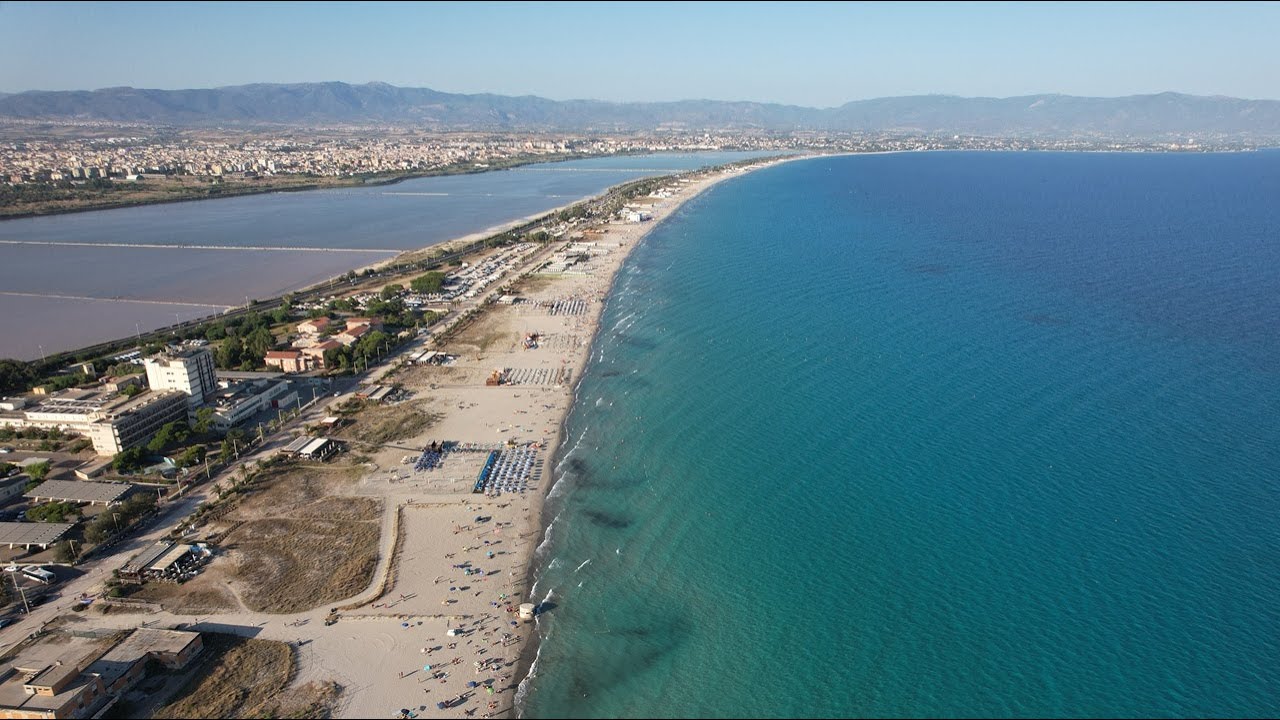 Spiaggia del Poetto, Cagliari, Sardinia, Italy [4K 60fps Drone] - YouTube