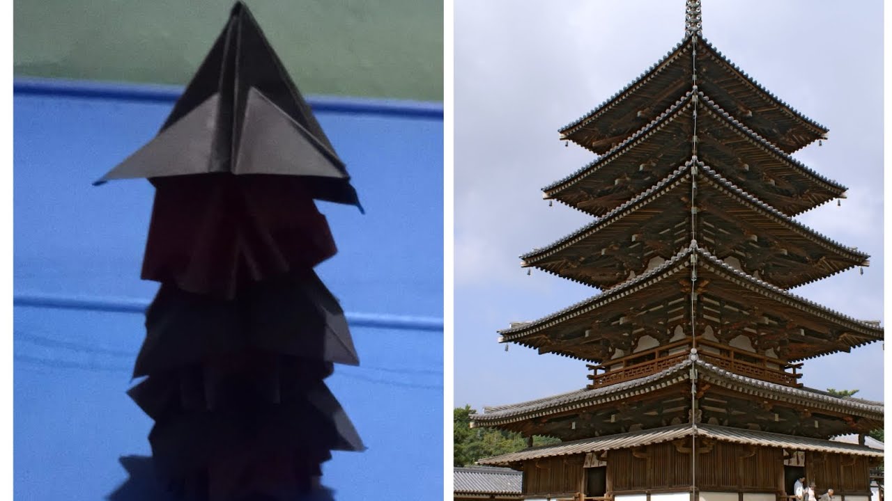 How to make origami Japanese pagoda - YouTube