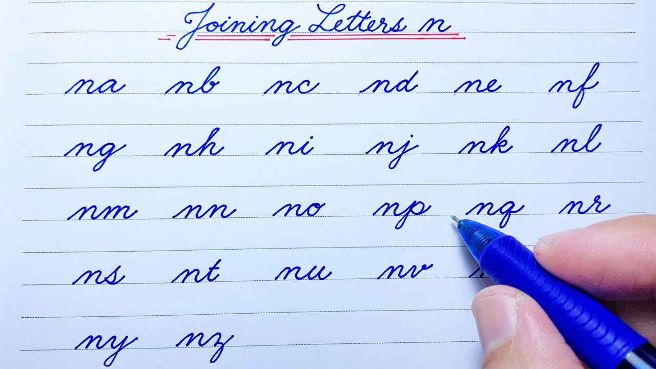 Cursive writing a to z | Joining small letters n | Cursive abcd ...