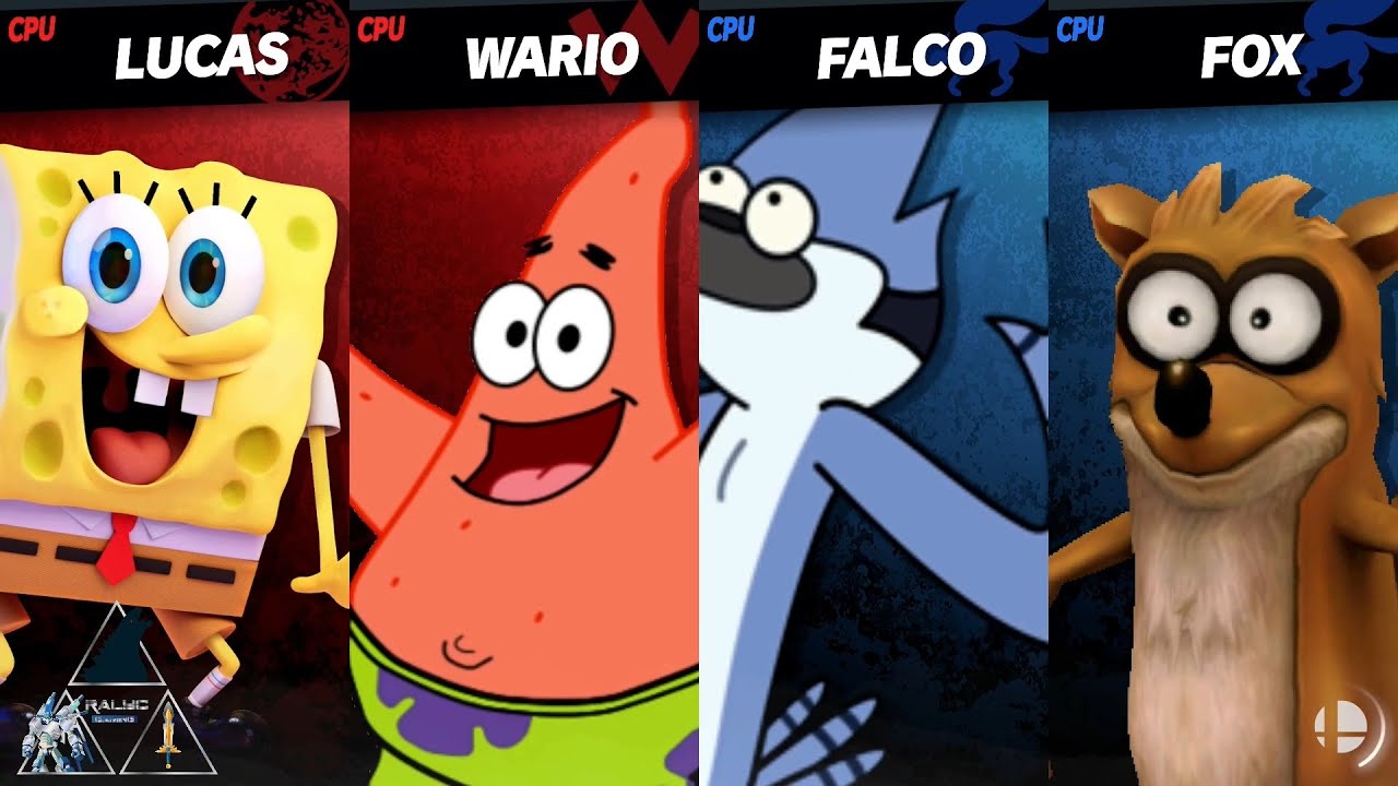 SpongeBob and Patrick vs Mordecai and Rigby - YouTube