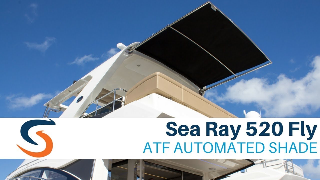 Sea Ray 520 Fly with SureShade Flybridge Shade - YouTube