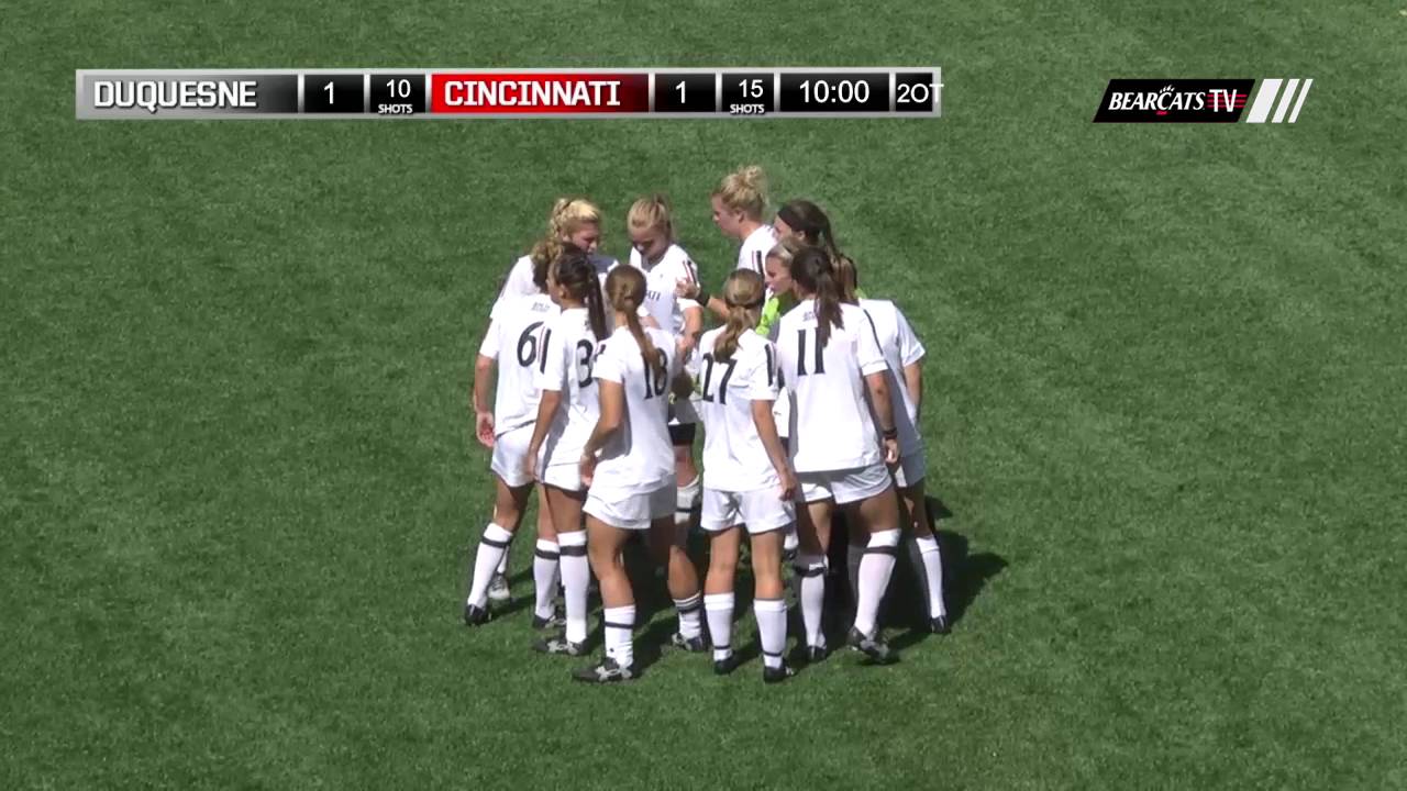 Women's Soccer Recap: Cincinnati 1, Duquesne 1 - YouTube
