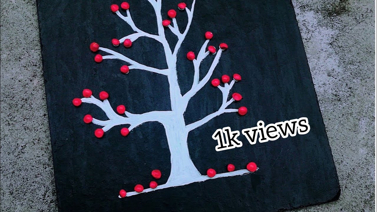 DIY- WALL ART - BACK TO NATURE- lucky red seed craft- manjadi kuru in ...