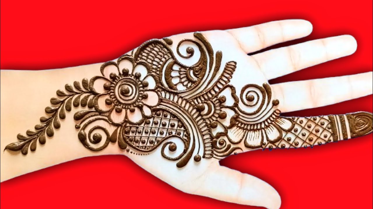 New simple🤲front hand mehndi design/mehadikedijayan/mahider design/cone ...