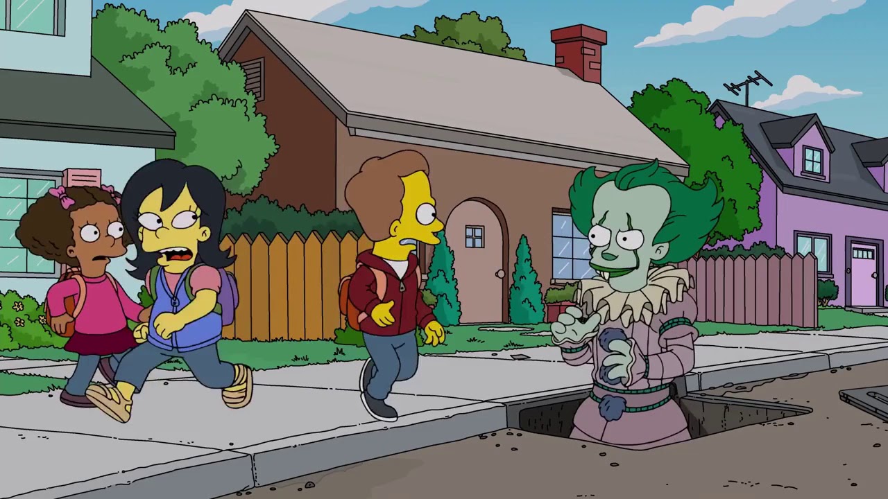 Pennywise appears at the Simpsons - YouTube