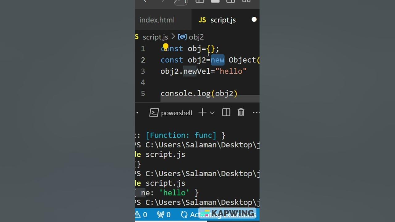 Second Way To Make Object In Javascript Javascriptdev Javascript3 Javascript Youtube