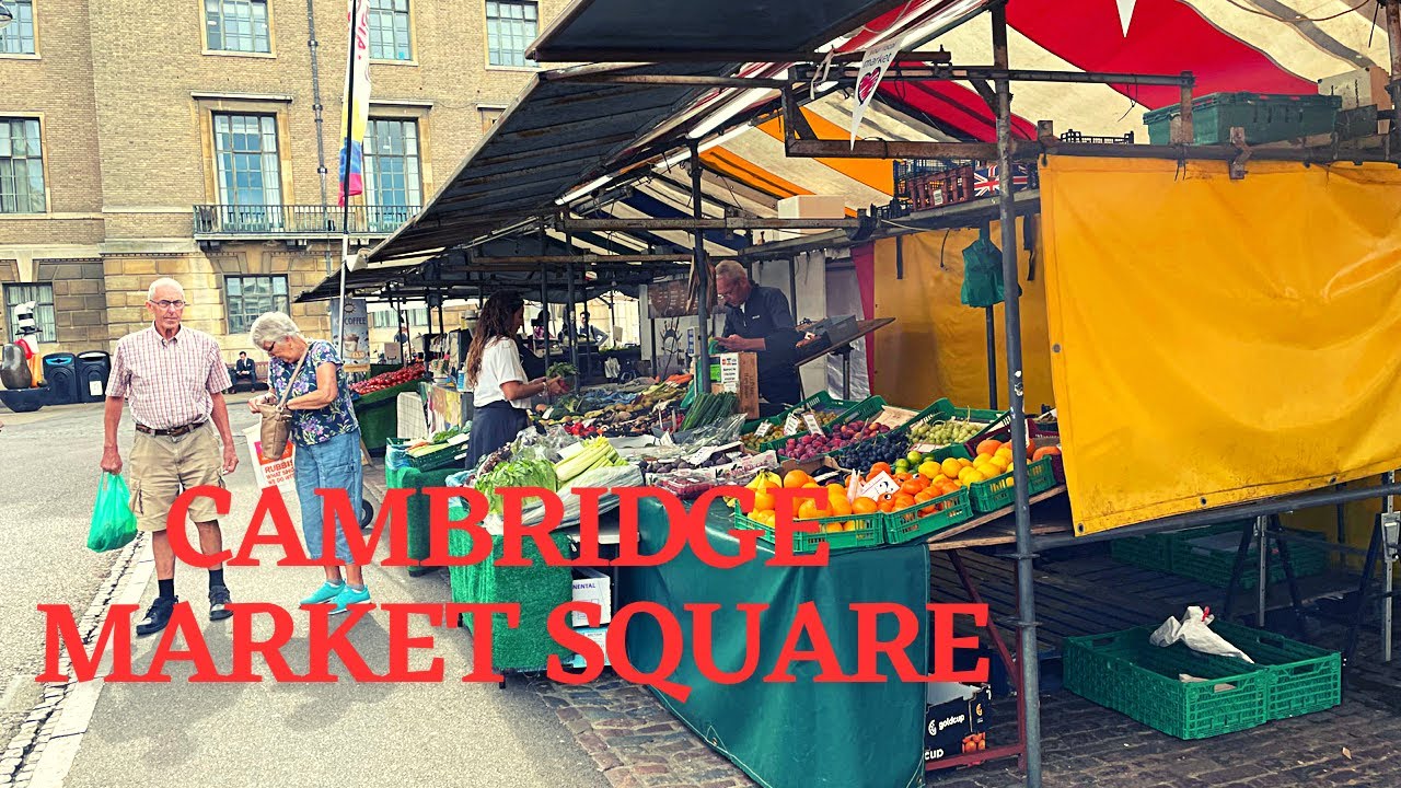 Outdoor Market in the middle of City Centre “Cambridge Market Square ...