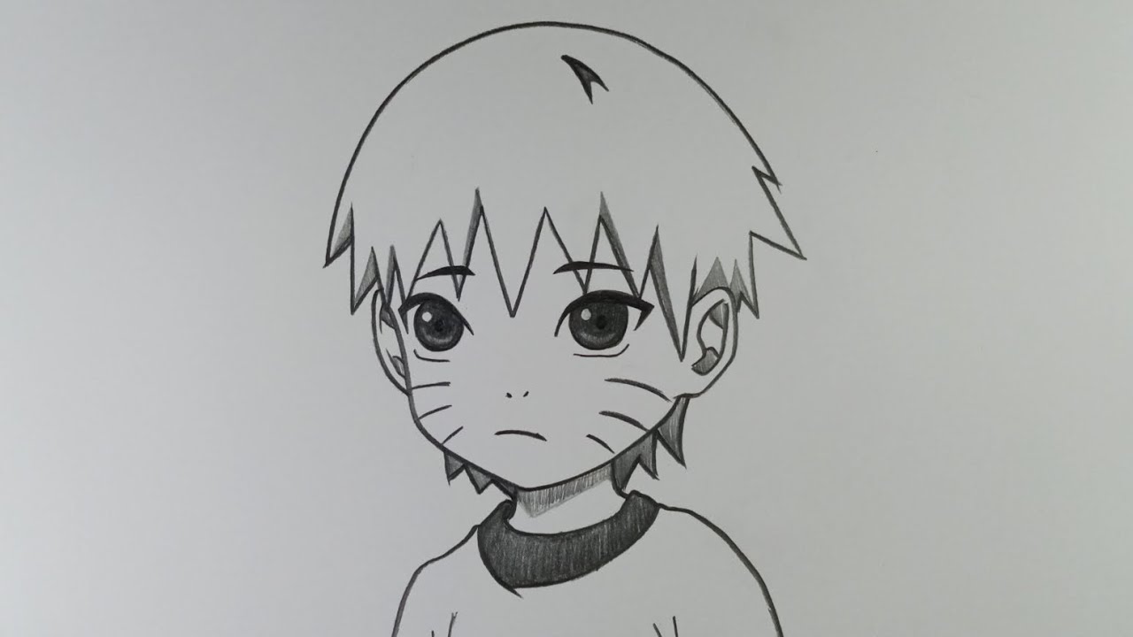 Cara menggambar anime untuk pemula || Menggambar Naruto kecil - YouTube