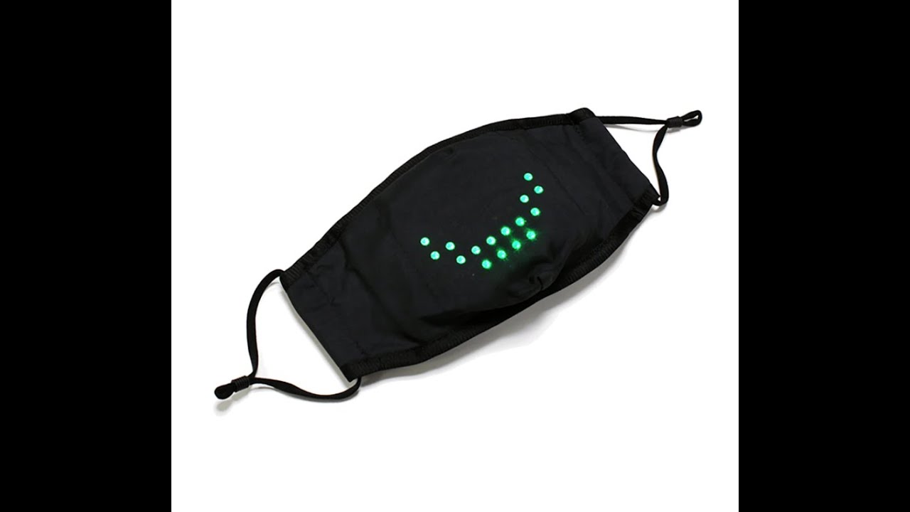 Voice Activated LED Face Mask Cool Light Up Smart Masks Funny for ...