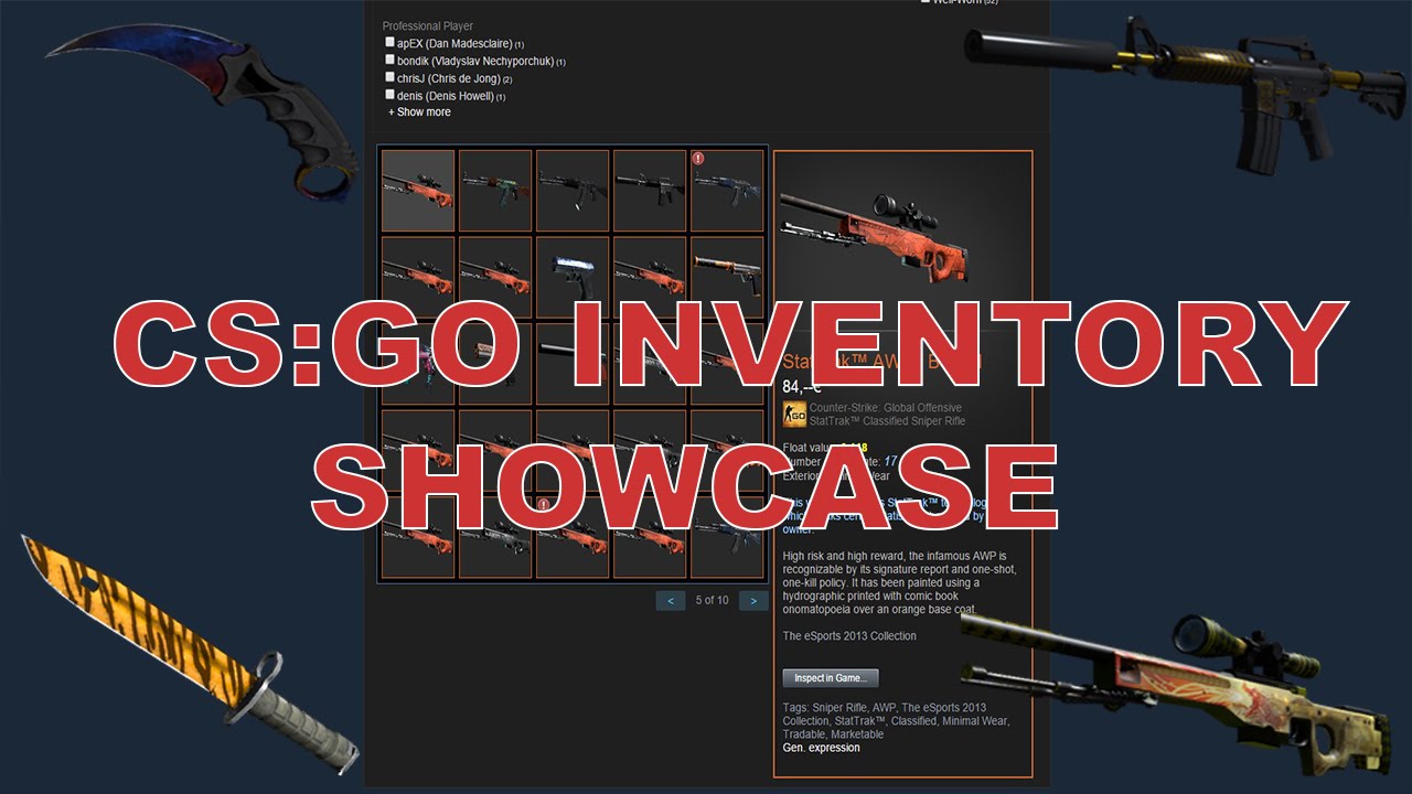 CS:GO - Awp Dragon Lore [FN] Pokazivanje TOP 10 Inventory-a #1 - YouTube