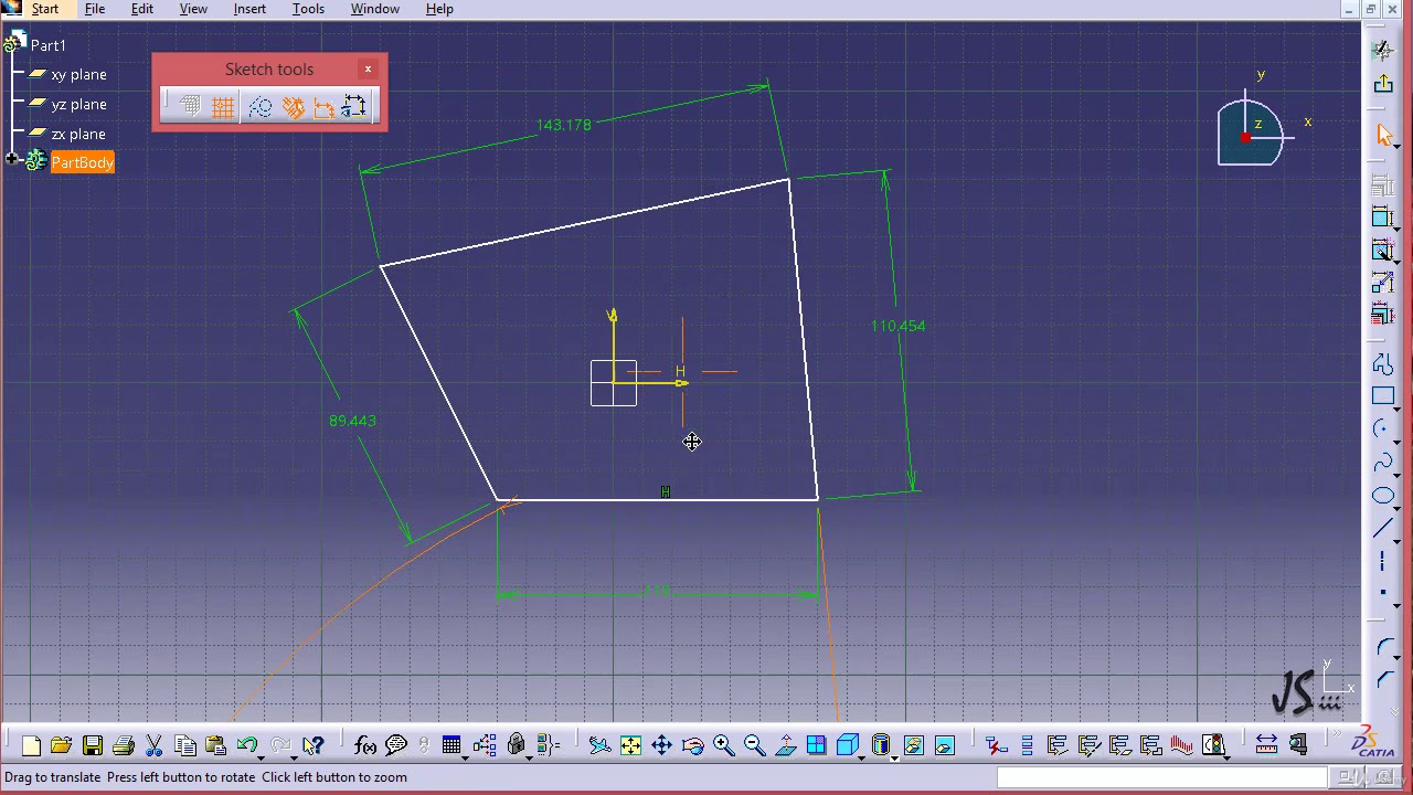 Catia Software Tutorial :7 Auto Constraint - YouTube