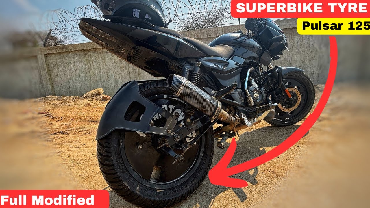 Wide Tyre Install in Pulsar 125 | Full Modified Pulsar | 120/80 R17 MRF ...