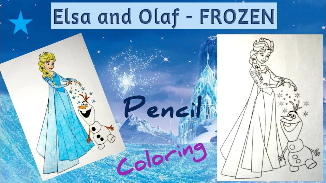 Coloring Queen Elsa with Olaf - Disney Frozen | @kimmiTheClown ...