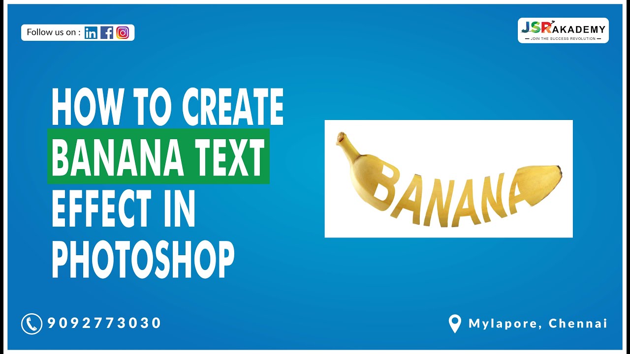 How to create Banana Font Effect in Adobe Photoshop | Graphic Designing ...