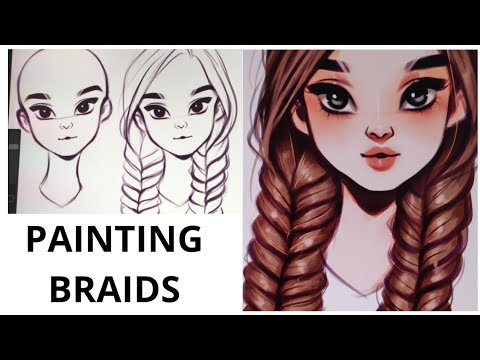 Painting Braids- Sketch to color in Procreate - YouTube