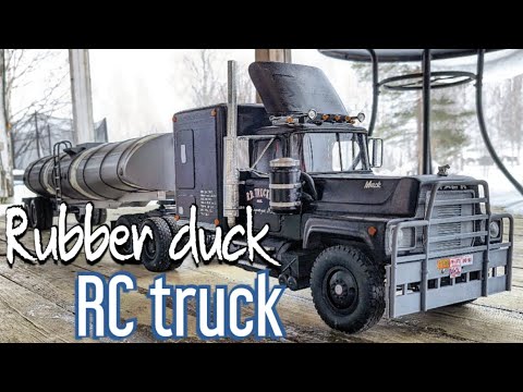 Radio control rc rubber duck toy truck 1:10 tank trailer convoy driving ...