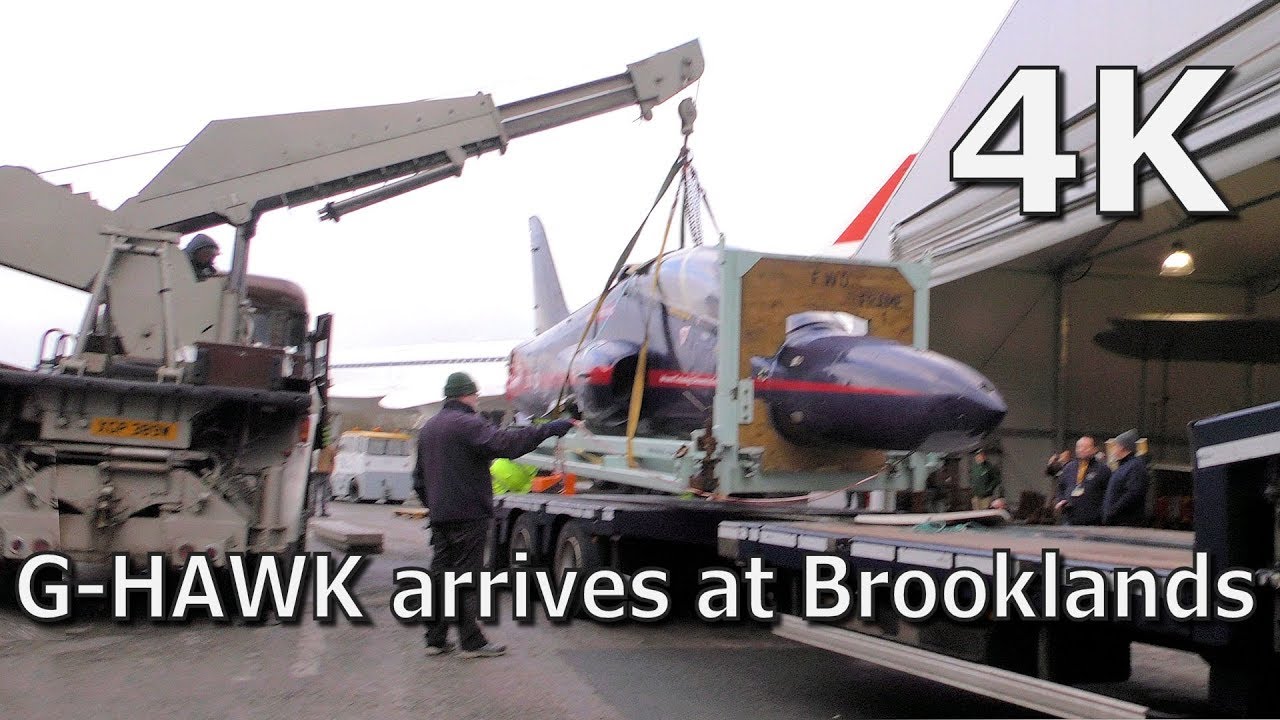 BAE Hawk aircraft arrives at Brooklands 2019 in 4K - YouTube