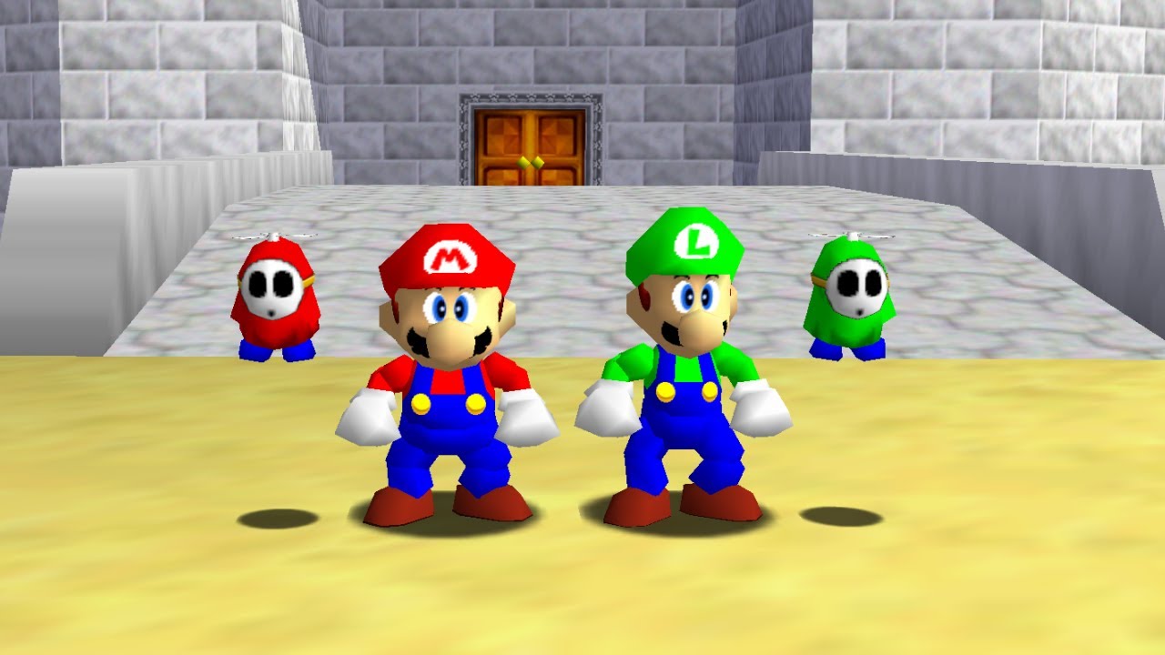 Mario and Luigi with Fly Guy in Super Mario 64 - Full Game Walkthrough ...
