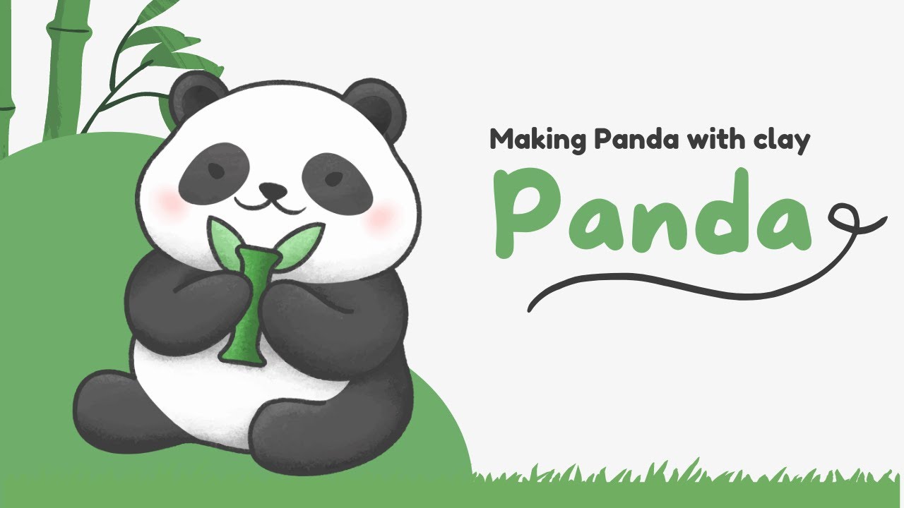 making panda with clay clay diya jinis banano - YouTube