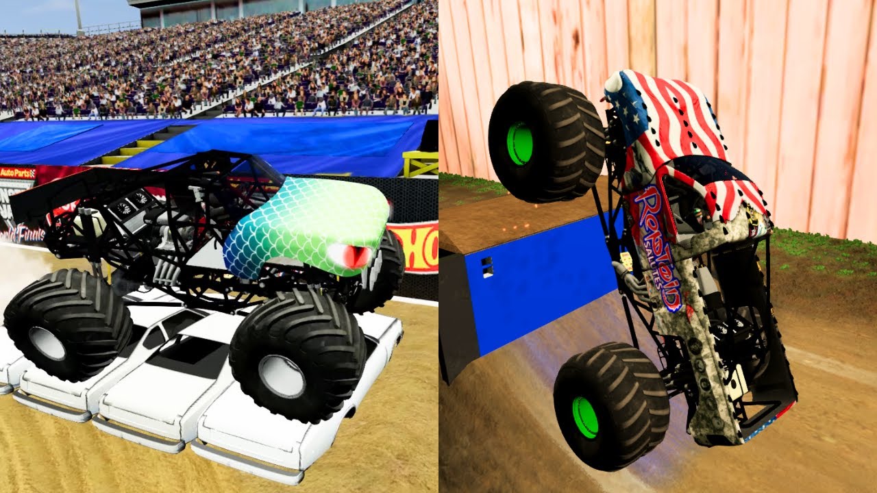 REPTOID MONSTER TRUCK - MONSTER JAM FREESTYLE BEST MOMENTS - YouTube
