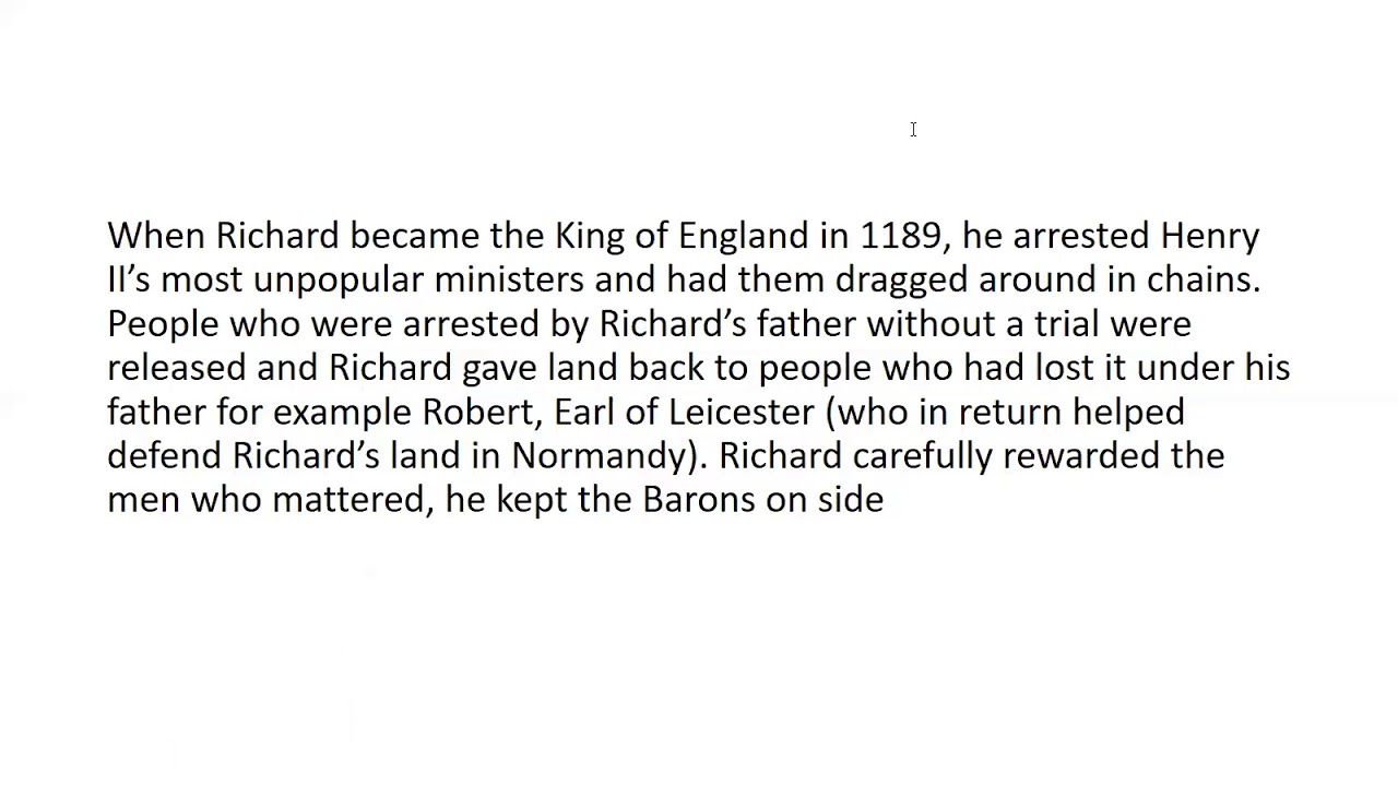 GCSE History - Richard and John - How did Richard and John govern the ...