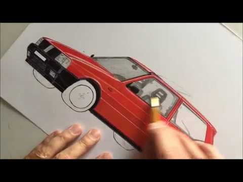 Drawing N.06 : Fiat Uno Turbo i.e. - YouTube